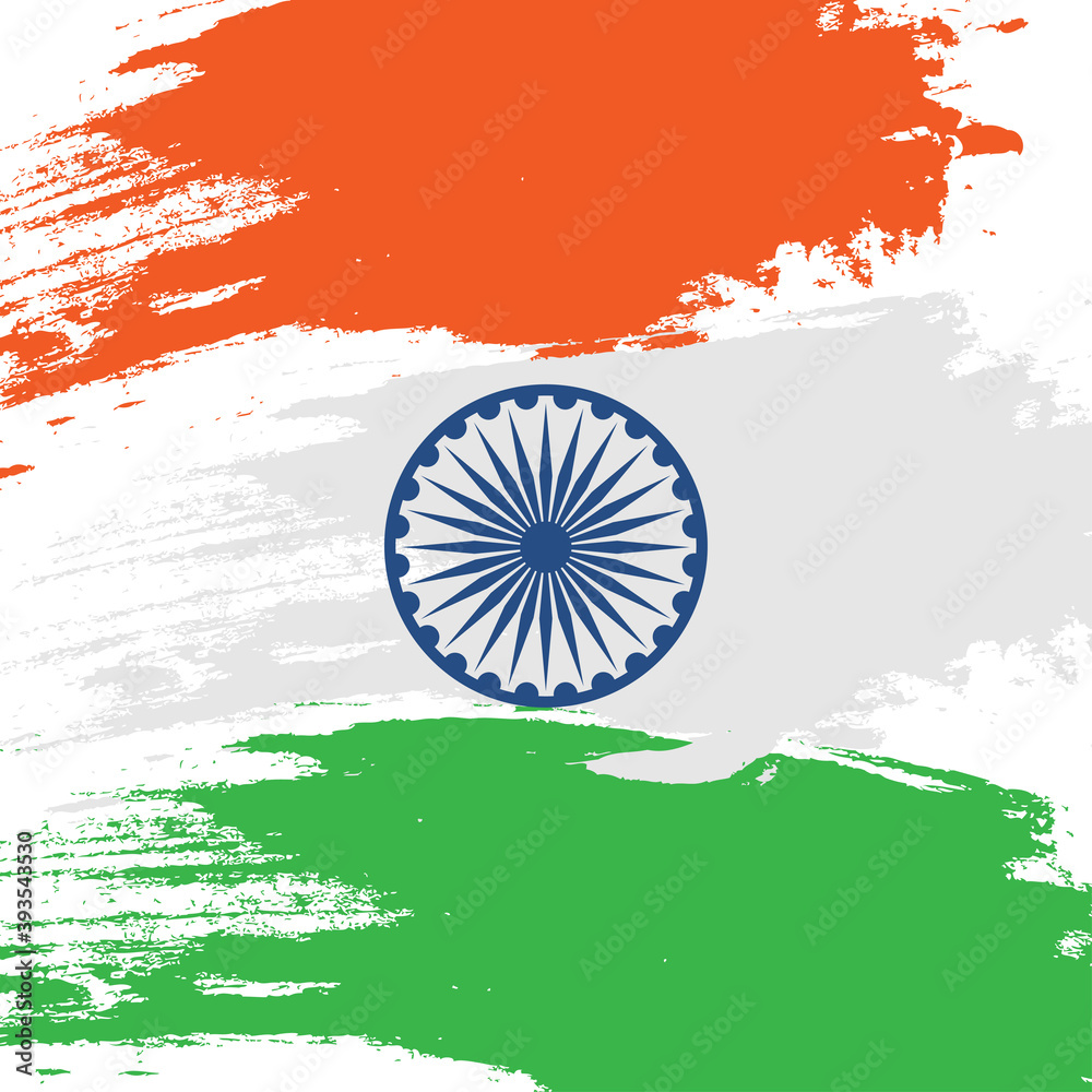 Indian tricolor flag. India map. Stock Illustration | Adobe Stock