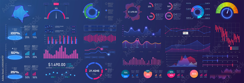 Different UI, UX, GUI mobile screens modern infographic. Template ...
