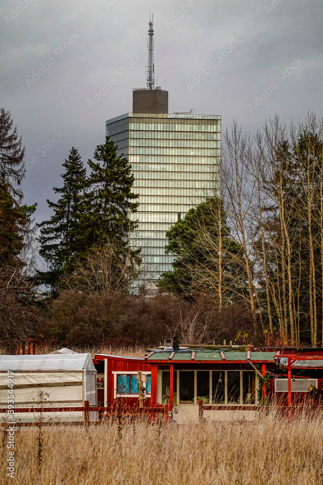 Stockholm, Sweden A view of the Kista Science Tower and community ...