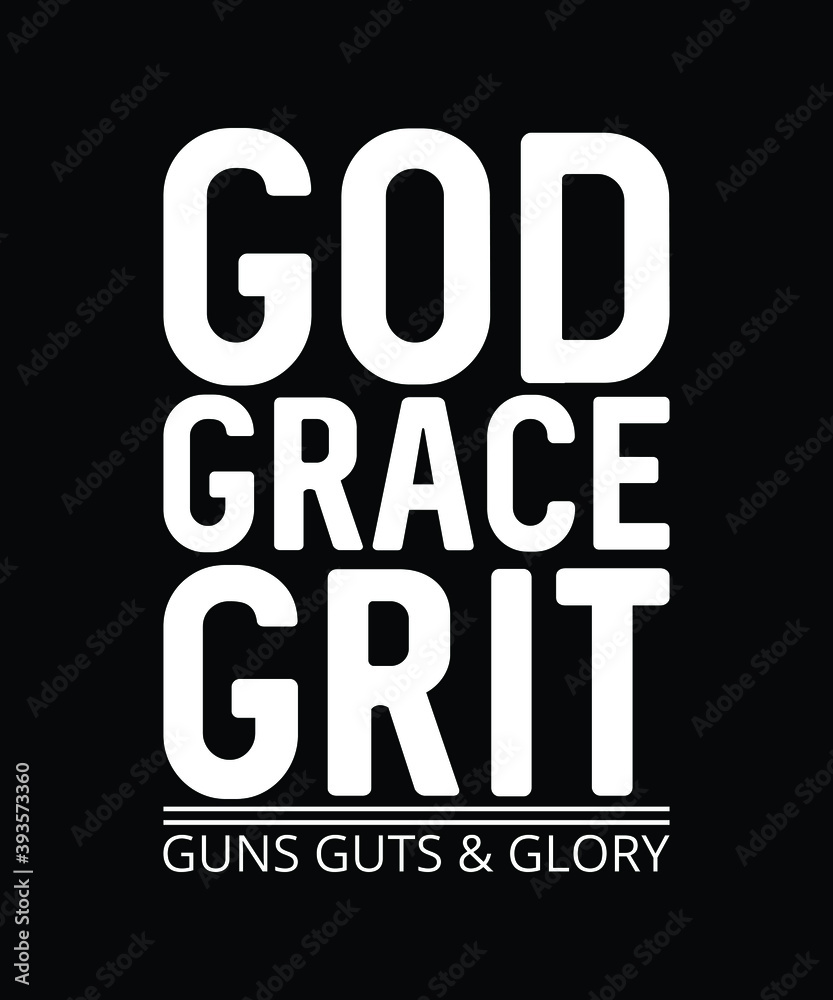 God Grace Grit Simple typography design for inspiration Stock Vector ...