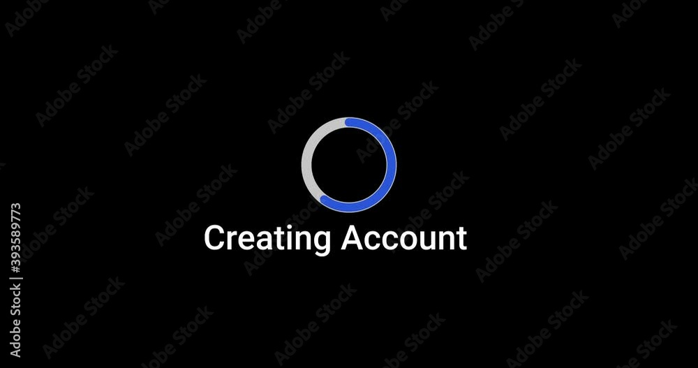 Creating Account progress bar computer screen animation loop isolated ...