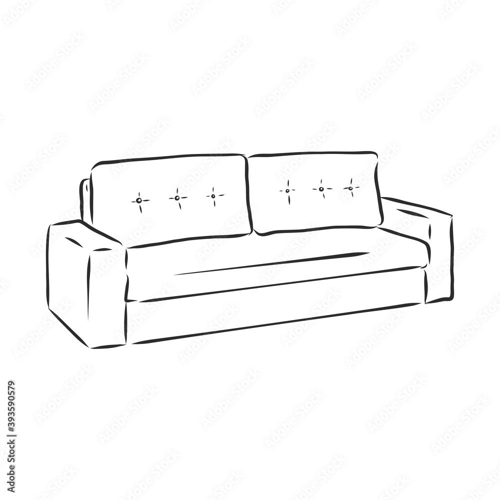 Sofa outline icon. Couch silhouette. Furniture for living room. Vector ...