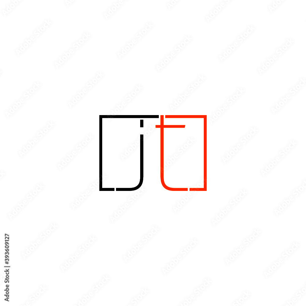 Letter JT Logo Design isolated on white background Stock Vector | Adobe ...