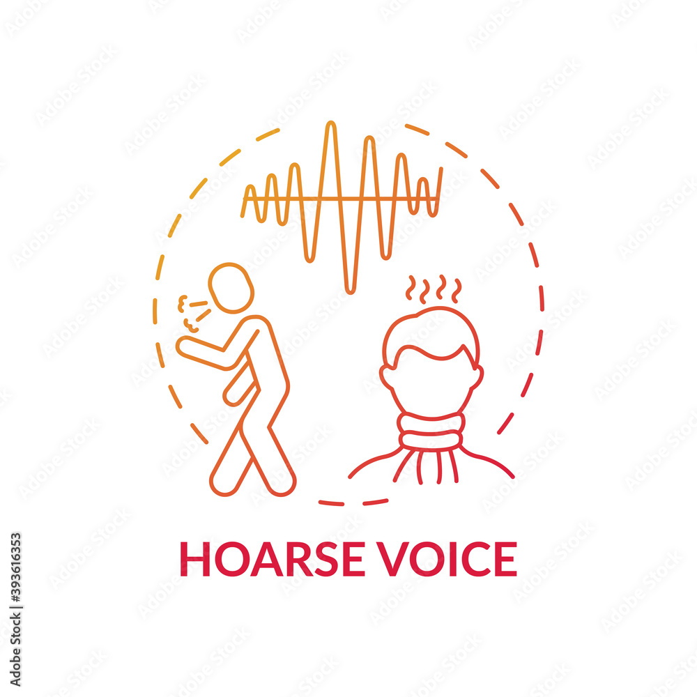 Hoarse voice concept icon. Sore throat symptom idea thin line ...