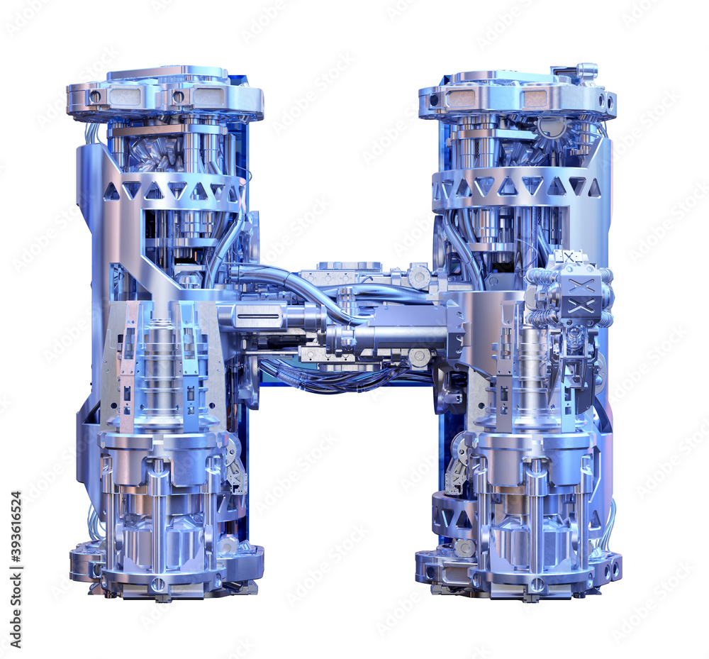 Letter H 3D logo. Technology alphabet font design, modern digital ...