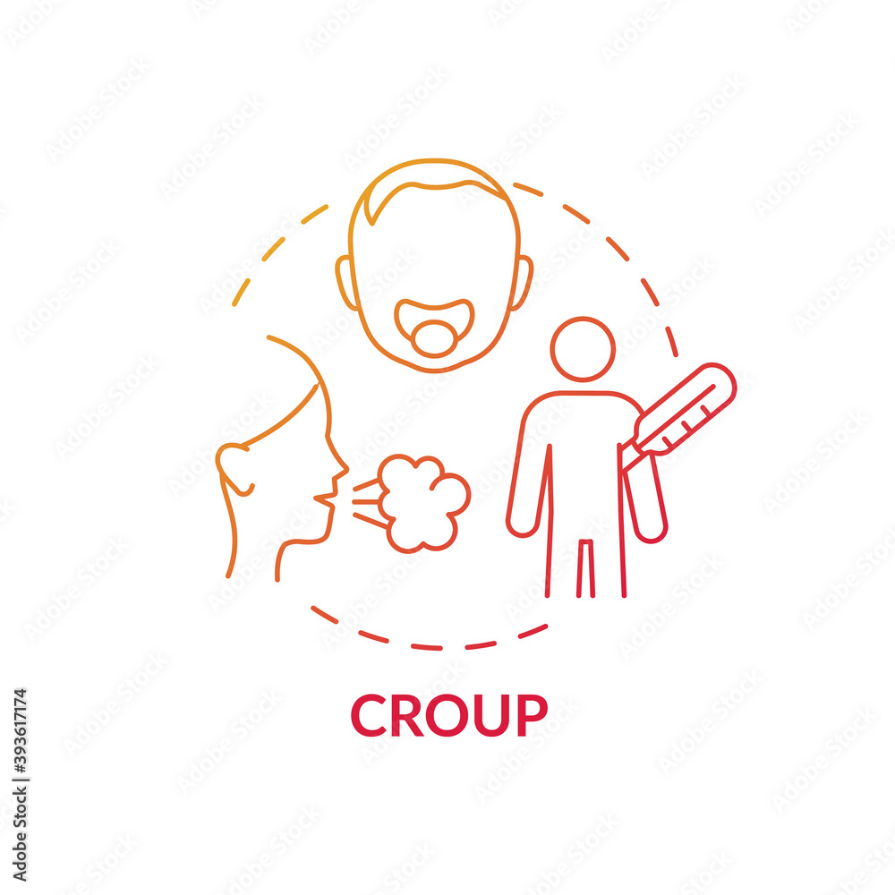Croup concept icon. Respiratory infection idea thin line illustration ...