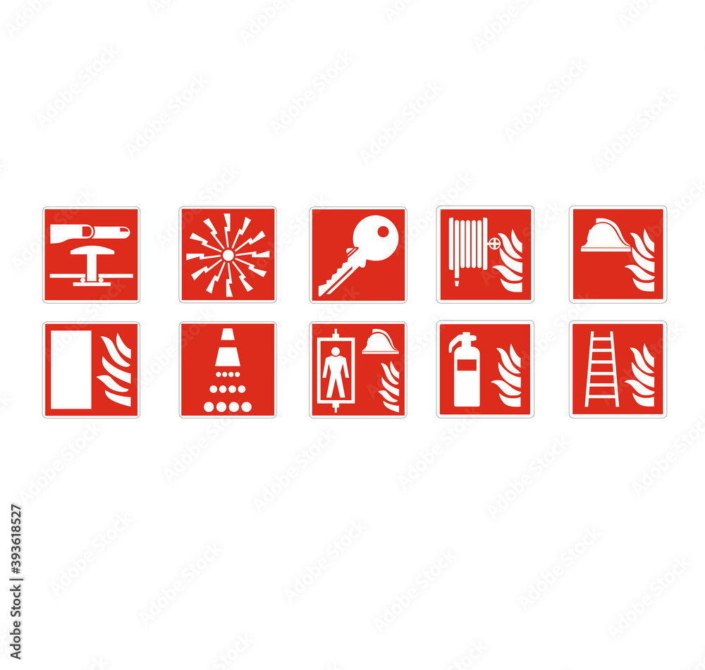 ISO 7010 SIGN WARNING SET SYMBOL SAFETY Stock Vector | Adobe Stock
