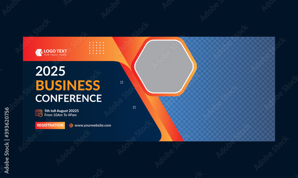 Business Conference Facebook Cover Template Design Stock Vector | Adobe ...