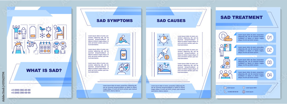 What is sad brochure template. Sad symptoms and causes. Flyer, booklet ...