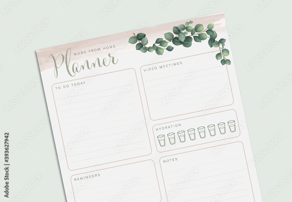 Floral Planner Stock Template | Adobe Stock