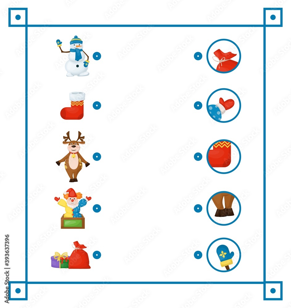 Matching game for children vector education homeschooling activity for ...