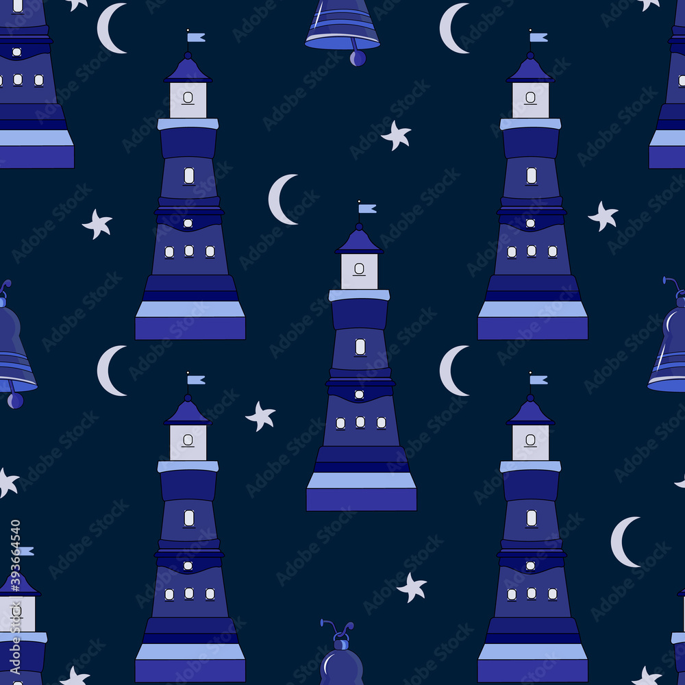 Pattern for boys. The best pattern with lighthouses, moon and stars ...