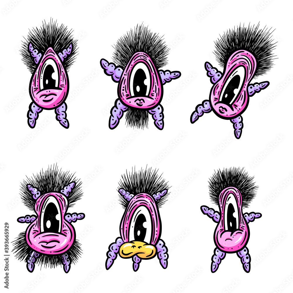 Weird Little Hairy Ball Germ Characters Maybe Aliens or Genitals ...