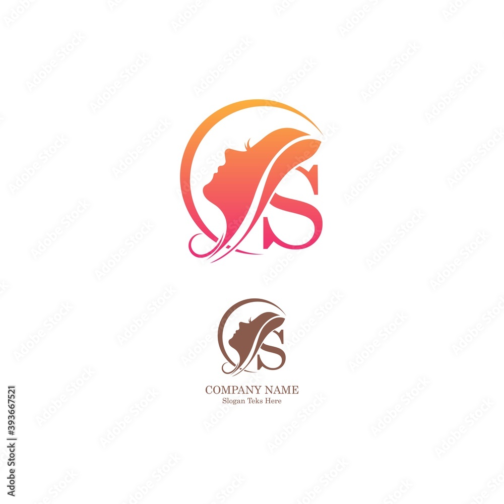 Beautiful face logo letter S icon in front design Stock Vector | Adobe ...