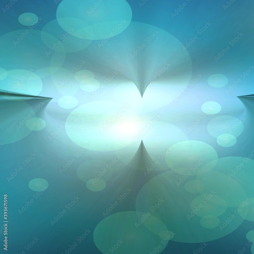 futuristic new world landscape based on torus mobius strip and bokeh ...