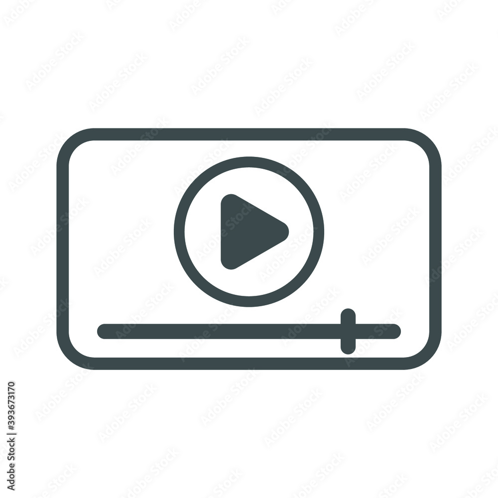 Video player vector icon. Video player symbol. Linear style sign for ...