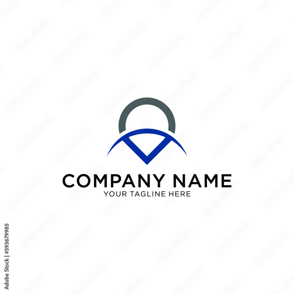 Check place logo - red tick mark and address pointer symbol. Position ...