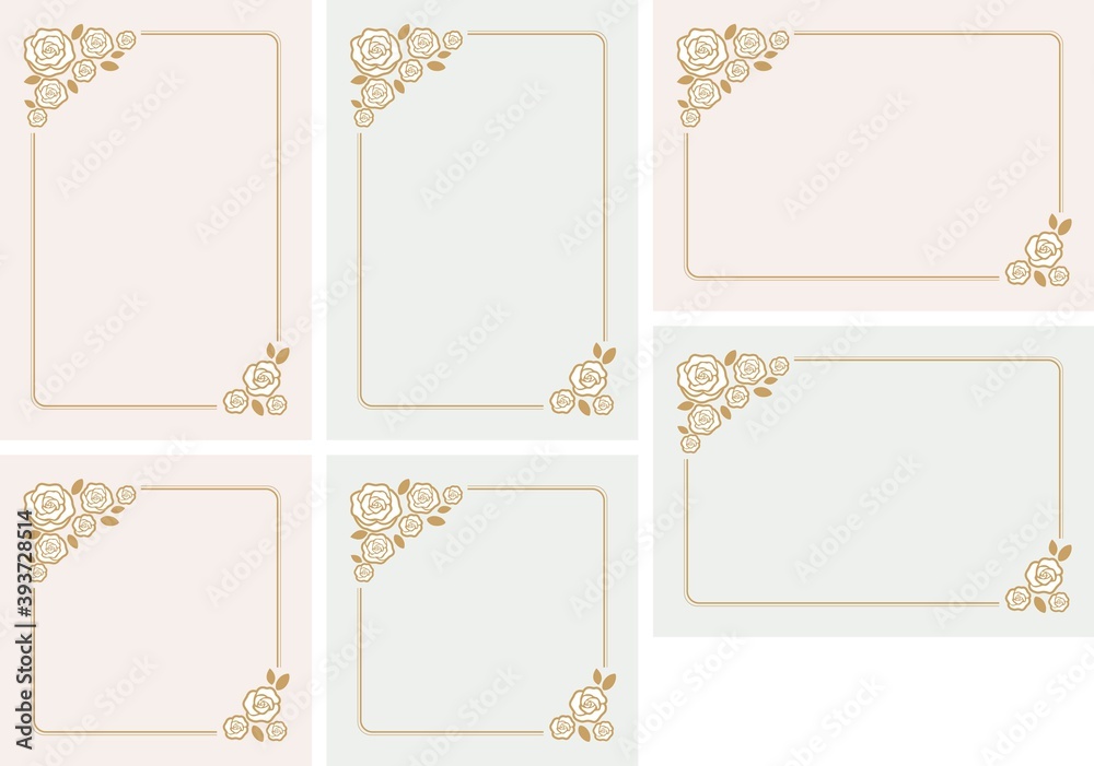 Rose themed background.A frame that gave a change in size to the same ...