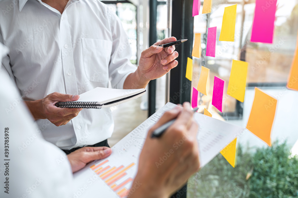 Business team working marketing growth on financial document graph ...