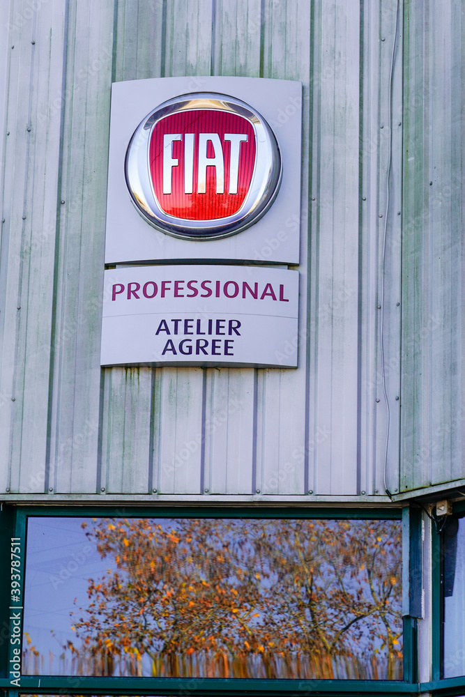 Fiat Professional shop car van dealership sign and text logo store ...