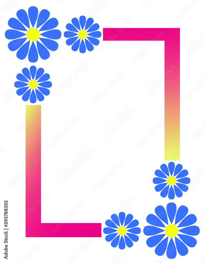 Colorful border design concept of Flowers and rectangles - vector ...