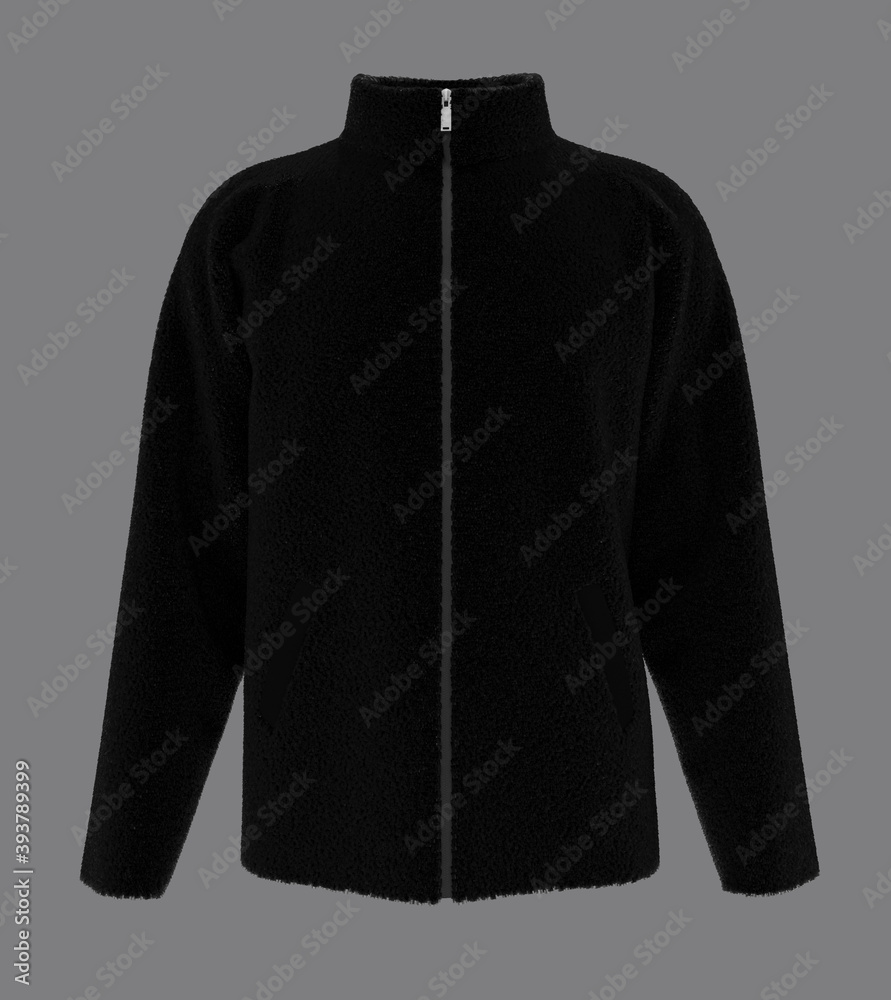 Fleece tracksuit top jacket with zip design, sportswear, track front ...