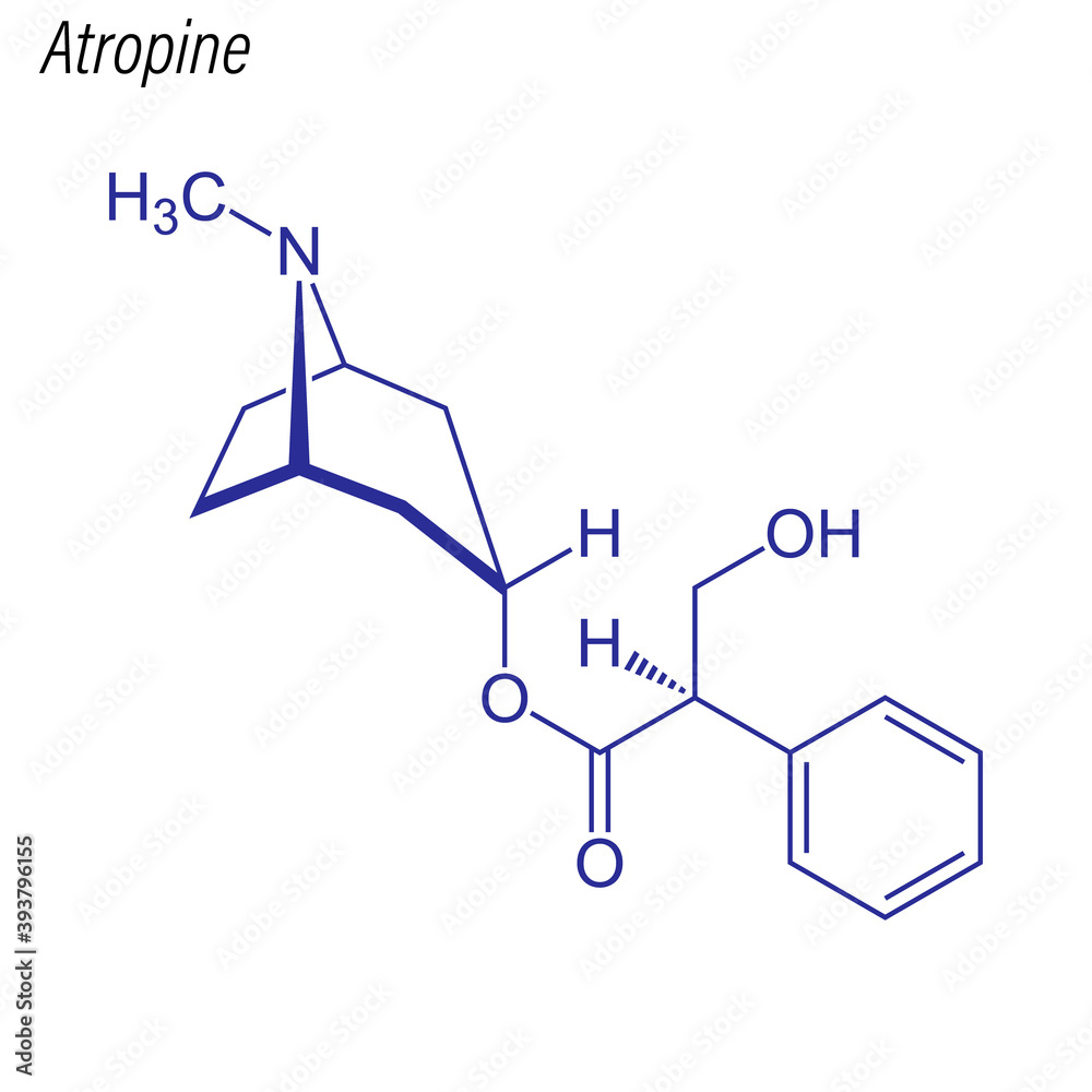 Vector Skeletal formula of Atropine. Drug chemical molecule. Stock ...