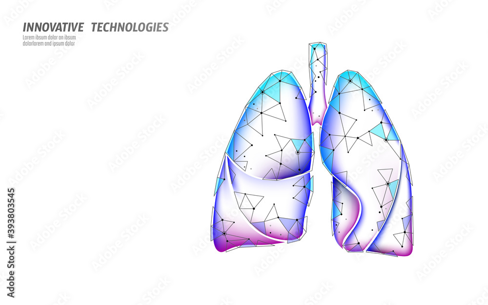 3D human lungs medicine microscopic research concept. Respiratory virus ...