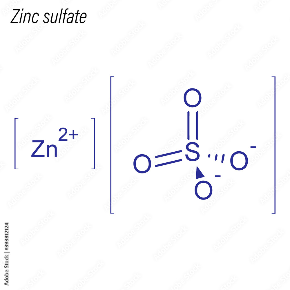 Vector Skeletal formula of Zinc sulfate. Drug chemical molecule. Stock ...
