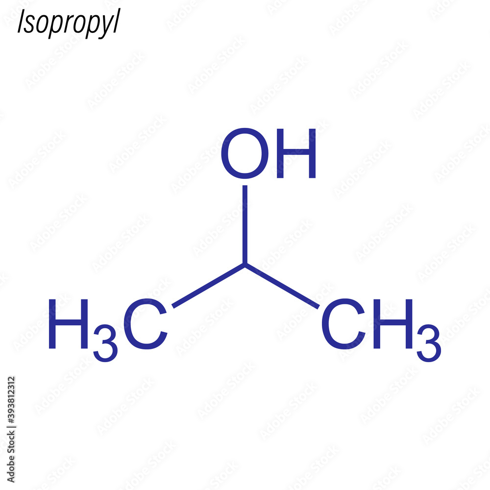 Vector Skeletal formula of Isopropyl;. Antimicrobial chemical molecule ...