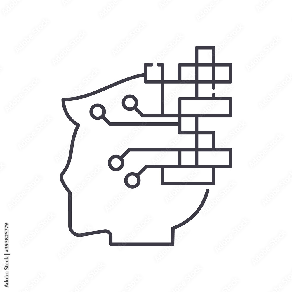 Digital capabilities icon, linear isolated illustration, thin line vector, web design sign ...