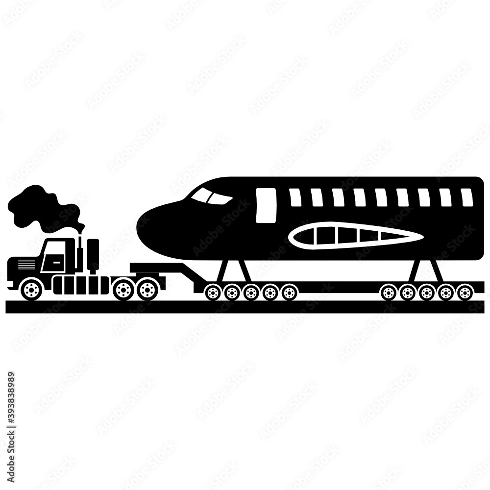 plane parts being transported concept, Oversize Load Vehicle Icon ...