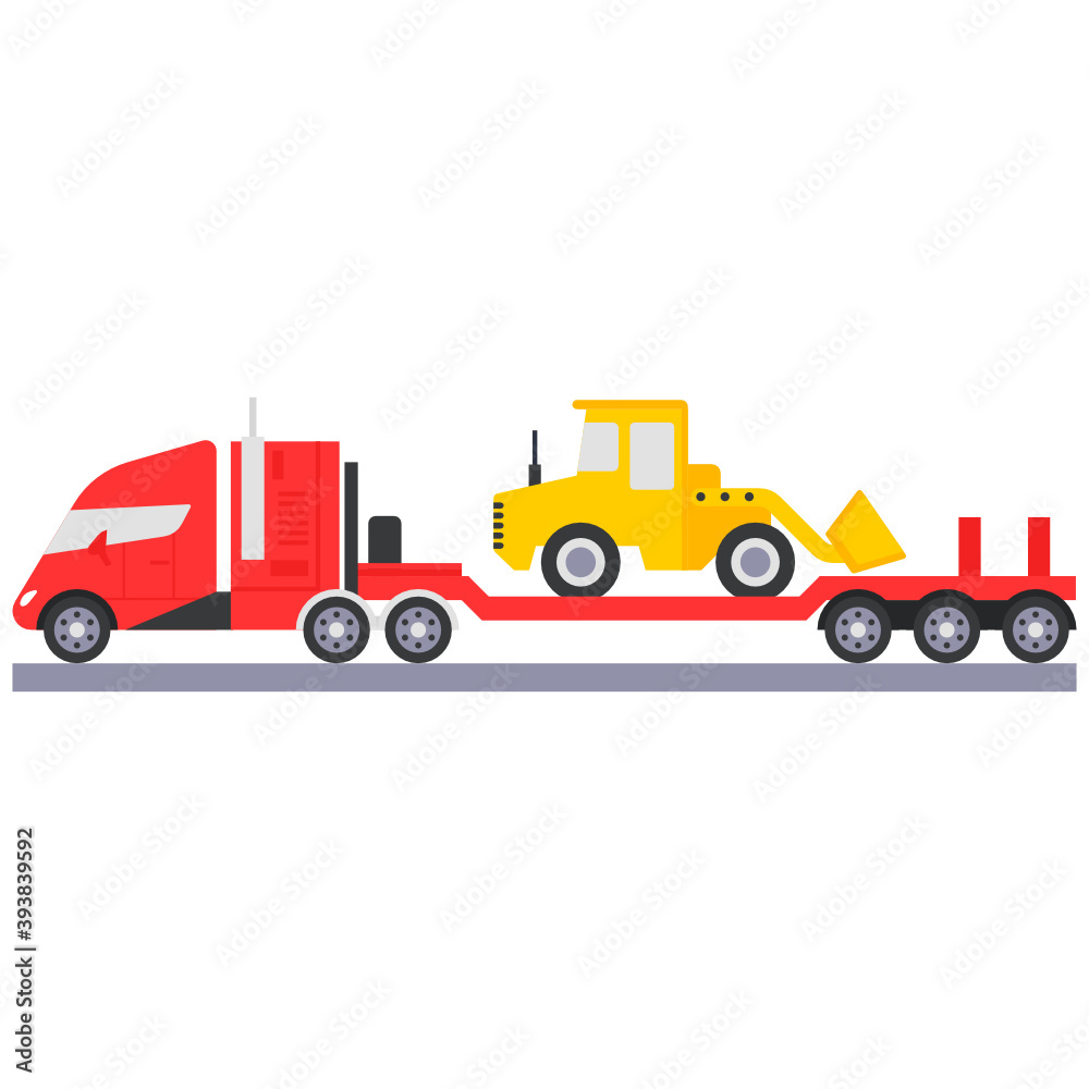 Front Load Eearth Mover Concept, Oversize Load Vehicle Icon, Heavy ...