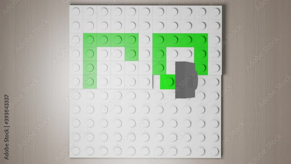 The word GO made from blocks. Animation of plastic bricks falling down ...