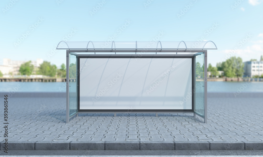 Plakát Bus Stop Bus Shelter Sign Board Signage Billboard Mockup – Obraz ...