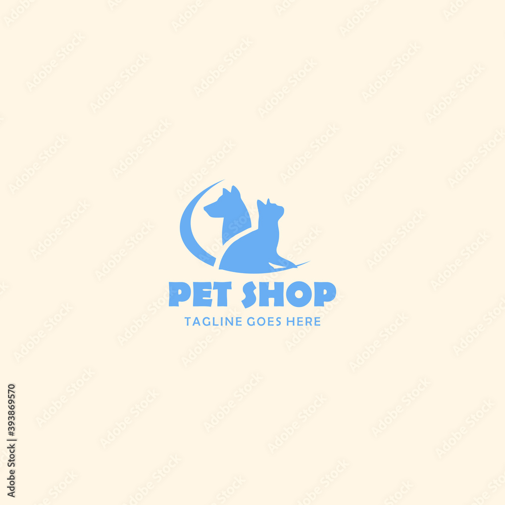 Vector Pet Shop logo design template. Modern animal icon label for ...