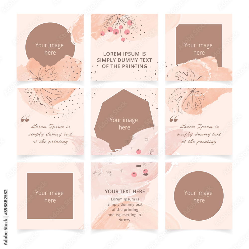 Social media post template vector set. Instagram post templates. Square ...