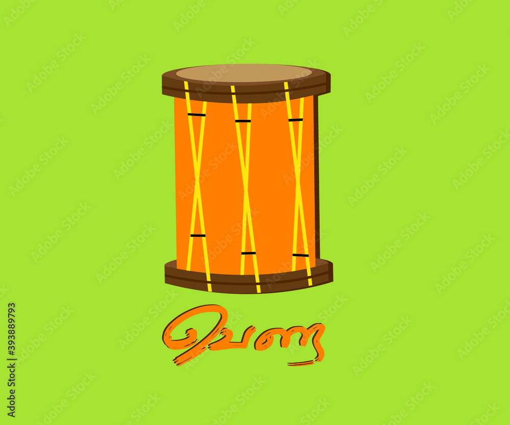 Indian traditional drum vector. Chenda- Indian musical instrument Stock ...