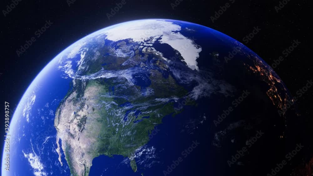 Realistic Earth. North Hemisphere. Globe with Day and Night. City ...