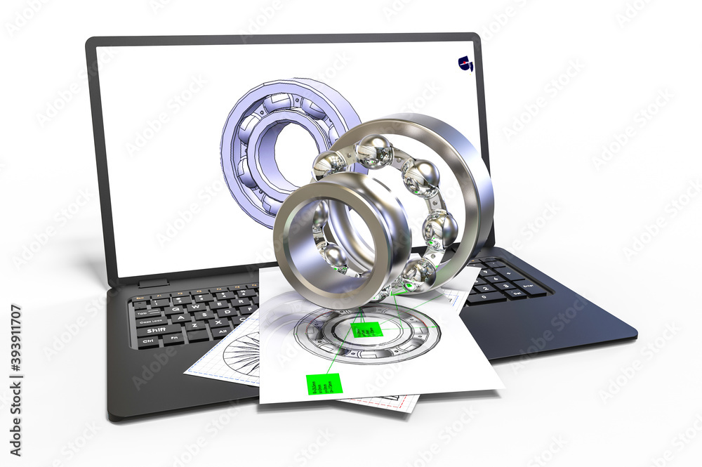 3D render image representing CAD process Stock Illustration | Adobe Stock