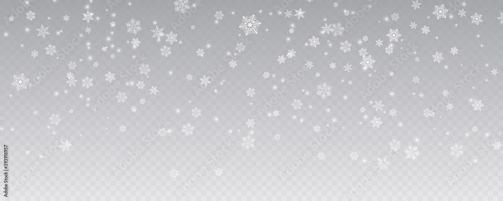 Christmas falling snow isolated transparent background. Winter snow ...