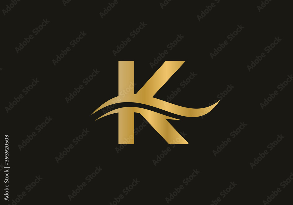 K Modern creative unique elegant minimal. K initial based letter icon ...