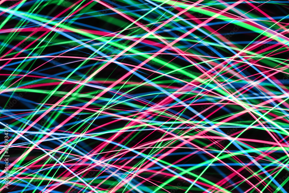 Chaos texture. Neon lights background. Motion lines texture. Long ...