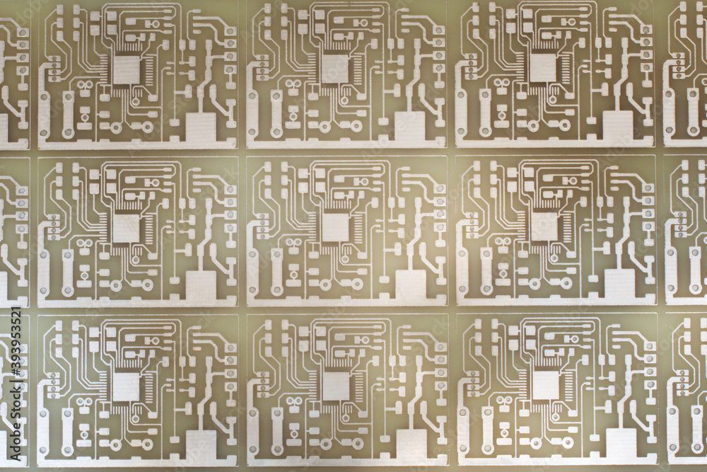Printed Circuit Board fabrication background. Designing diy electronic ...