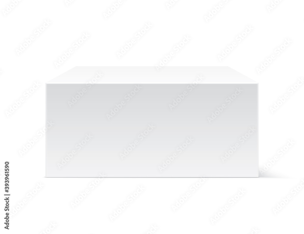 White cube isolated on background. Abstract scene for product placement ...