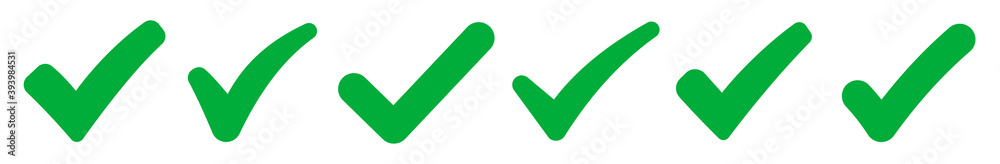 Checkmark icon set. Green check mark vector set.Creative vector ...