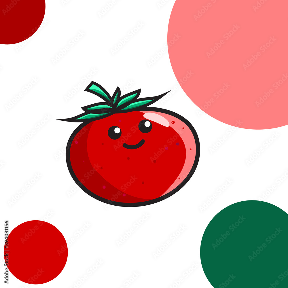 vector illustration of cute tomato cartoon character. Good for children ...