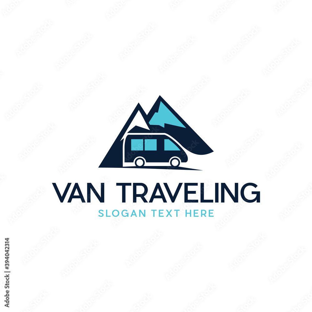 Camper van caravan RV motorhome emblem logo. camper van - caravan ...