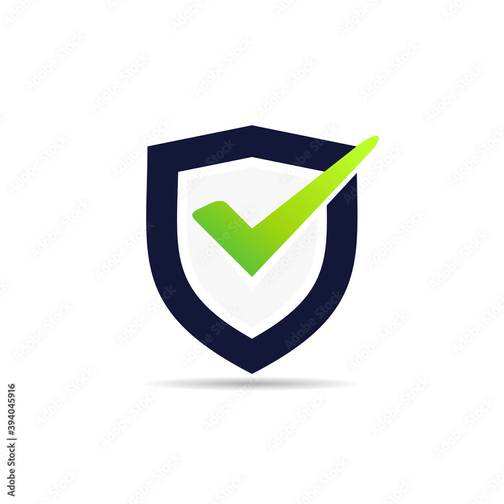 shield logo with tick mark concept, sjielt check mark logo Stock Vector ...