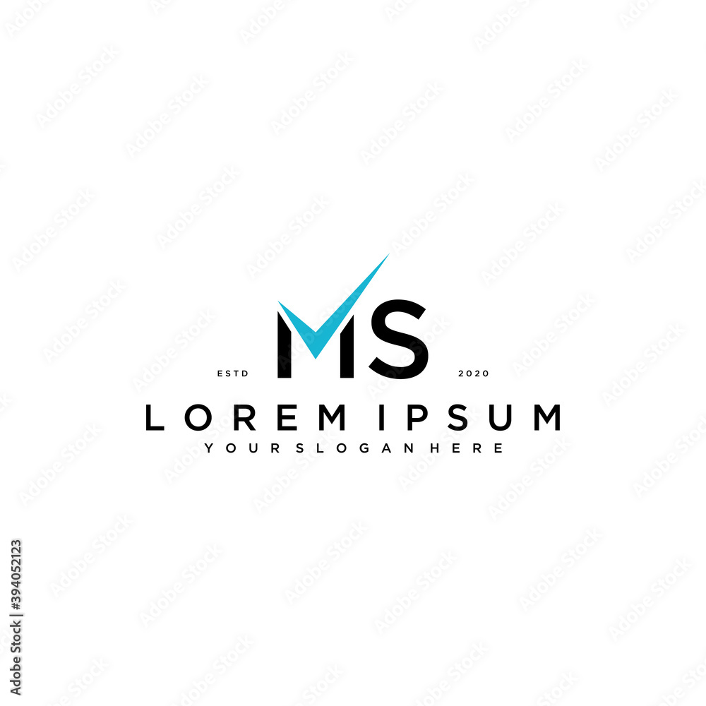 letter MS checklist logo design concept vector Stock Vector | Adobe Stock